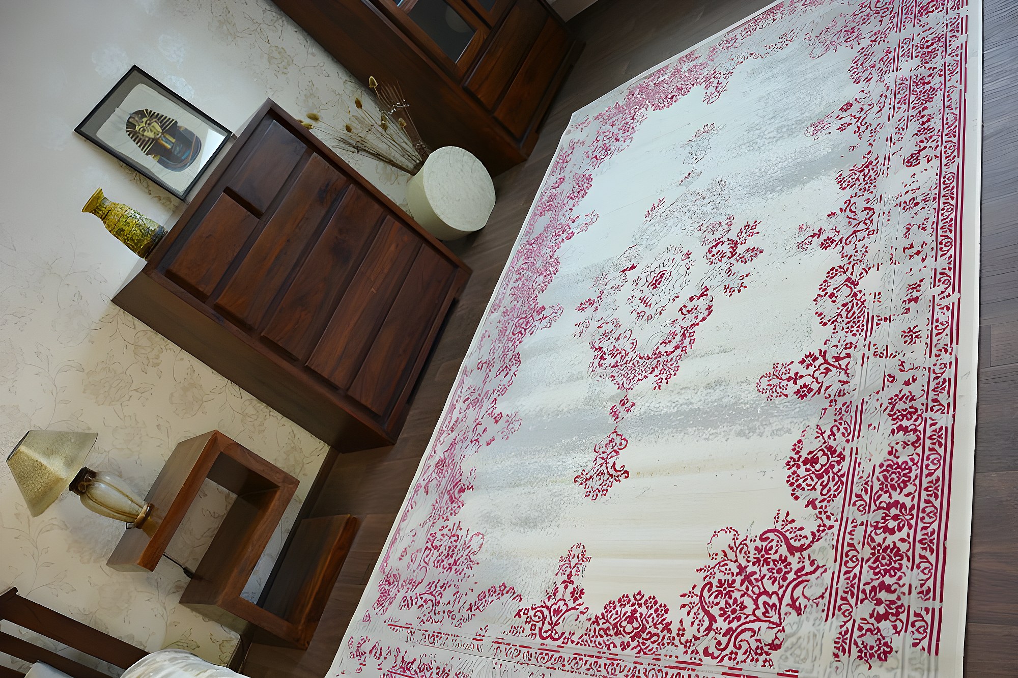 Tapis Vintage Rosette 22206/062 rose 140x200 cm