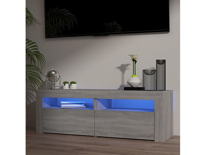 Meuble TV avec lumières LED sonoma gris 120x35x40 cm LWW77778