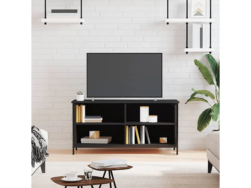 Móvel de TV 100x40x50 cm derivados de madeira preto PT801024