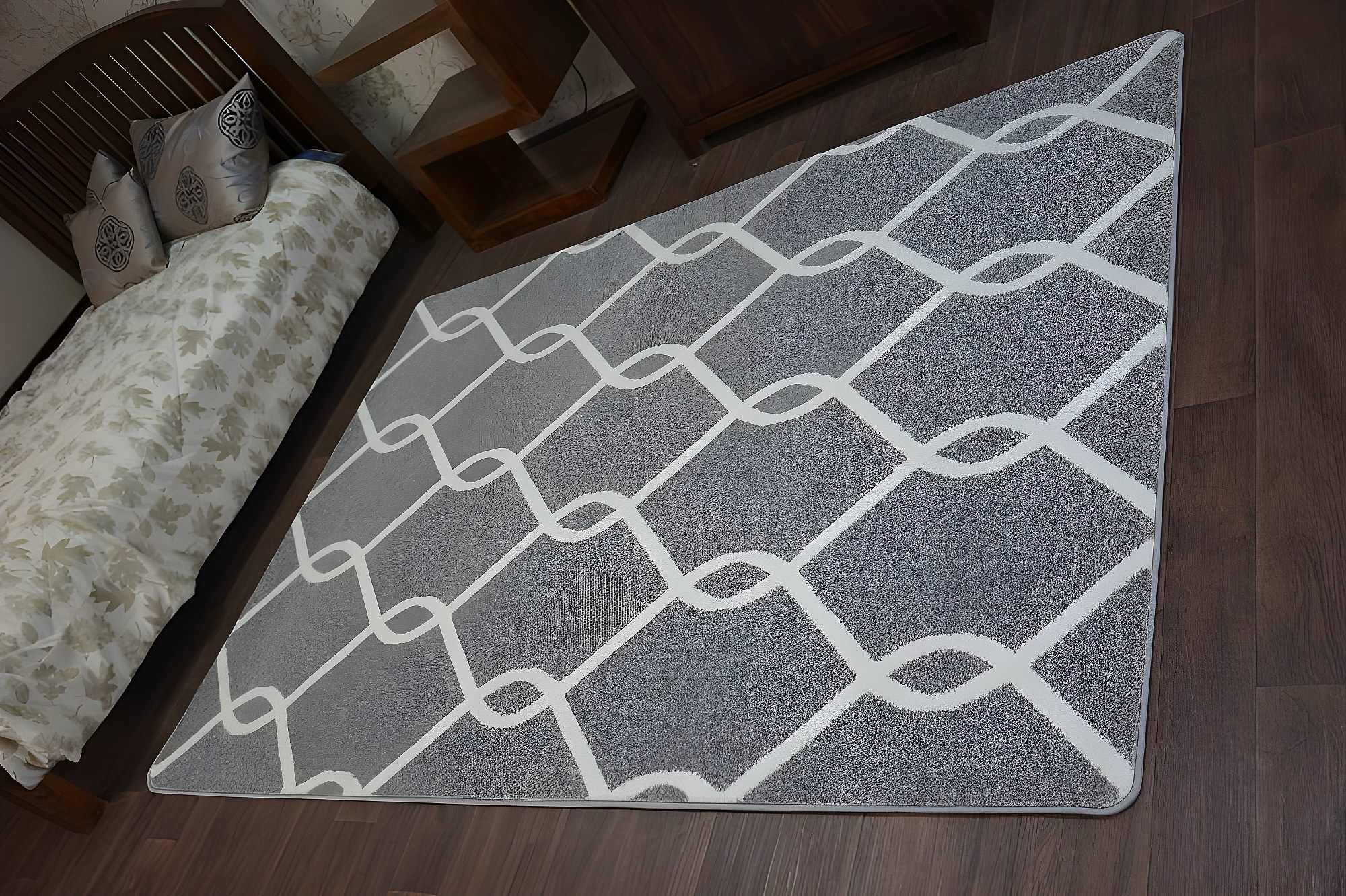 Teppich SKETCH - F934 grau /creme trellis 140x190 cm