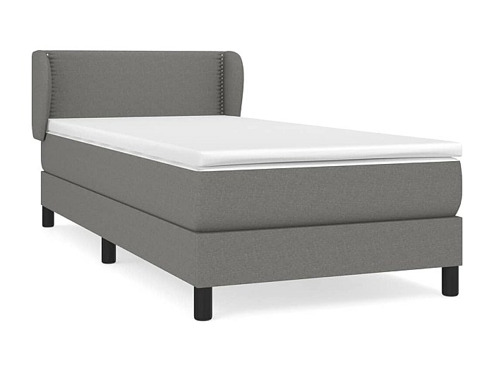 Conjunto Boxspring - 100x200 cm + Somieres + colchón tela gris oscuro ...
