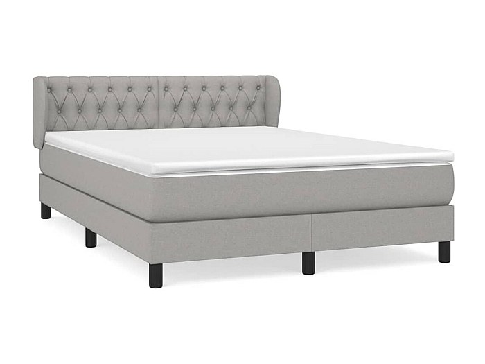 Conjunto Boxspring - 140x190 cm + Somieres + colchón tela gris claro ...