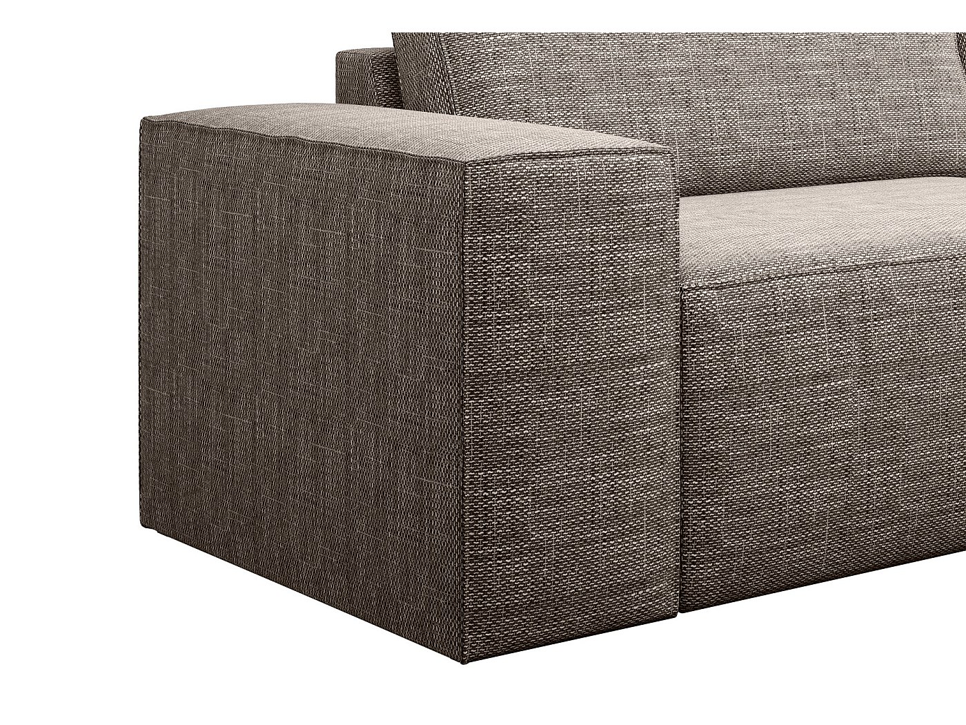 Canapé convertible 4 places tissu beige chiné Willace 260cm