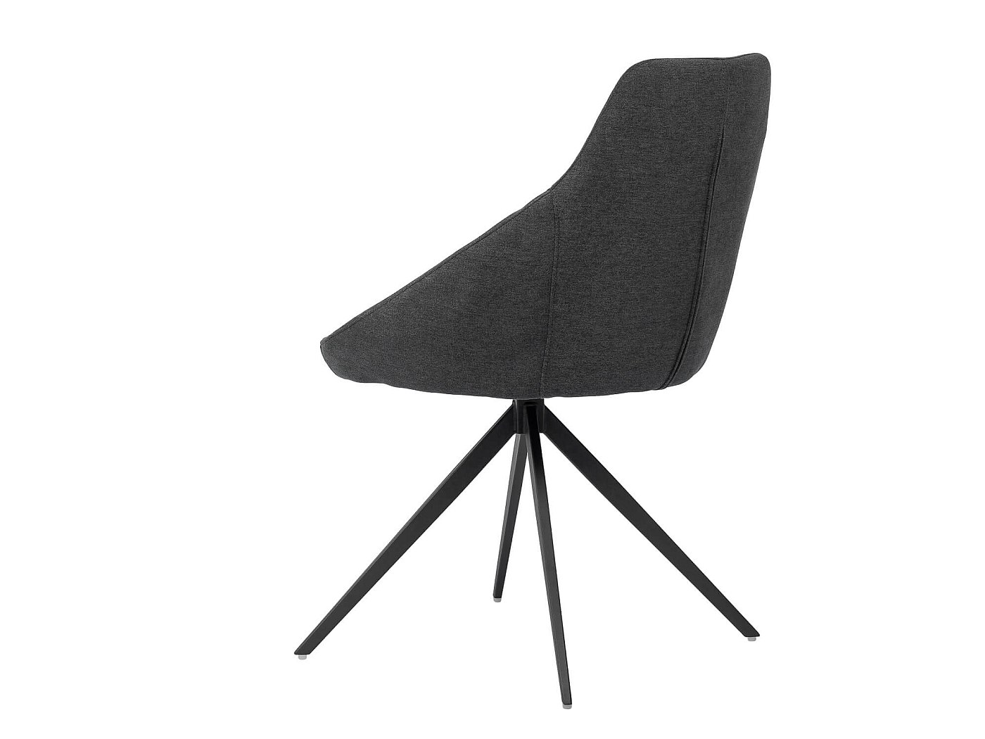 Chaise pivotante à 180º avec accoudoirs tissu gris foncé et pieds métal ...