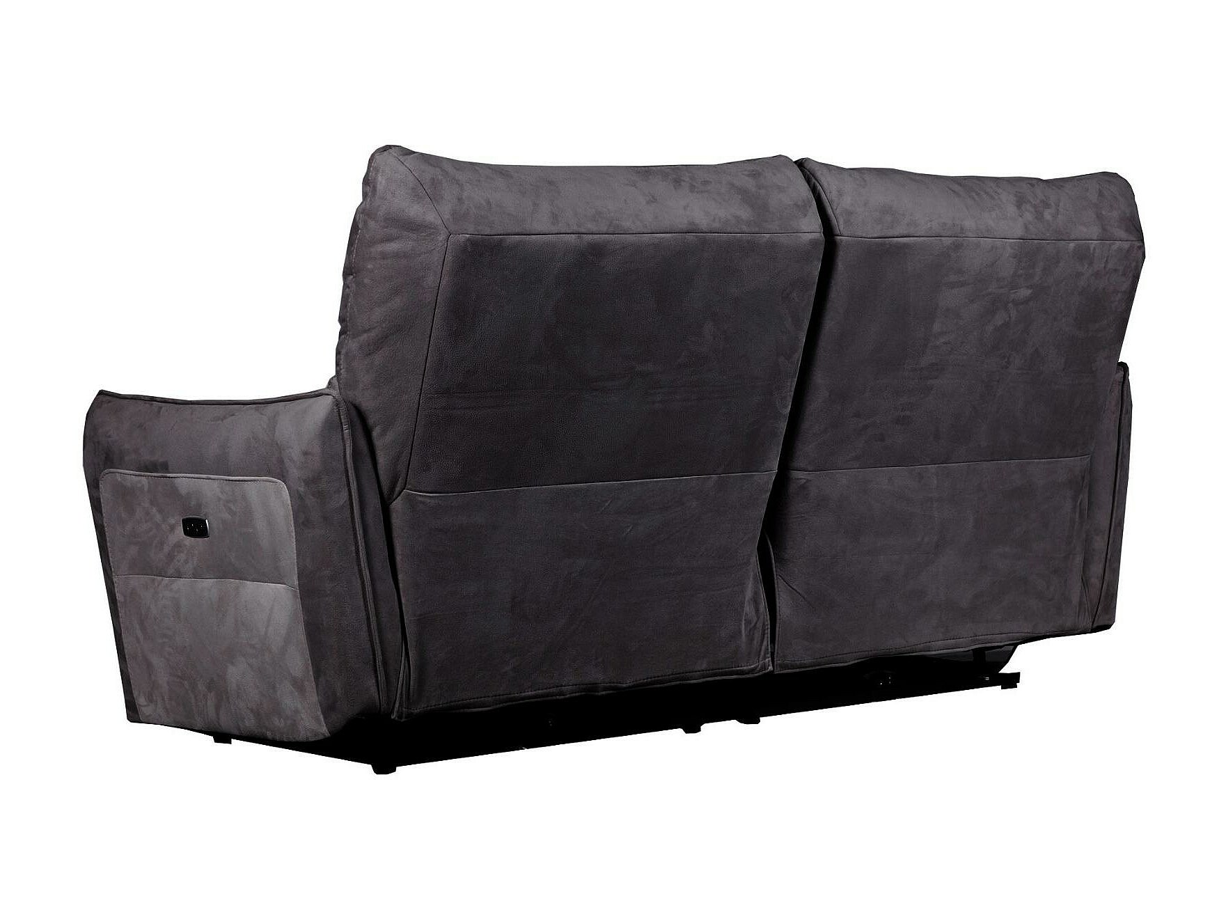Canapé de relaxation 3 places Electrique Microfibre Gris foncé Barca