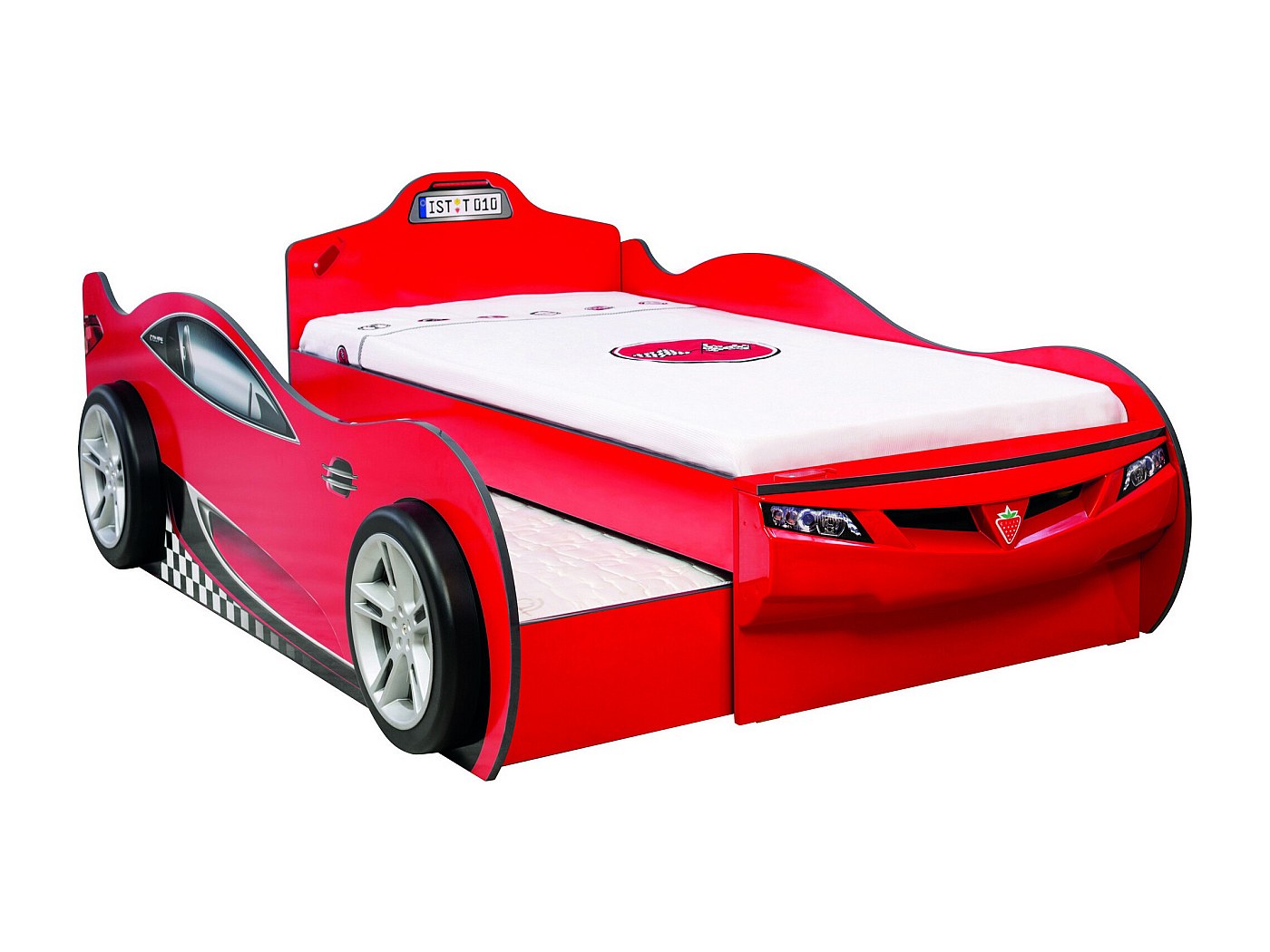Lit enfant gigogne voiture de course rouge Racing Kup 90x190
