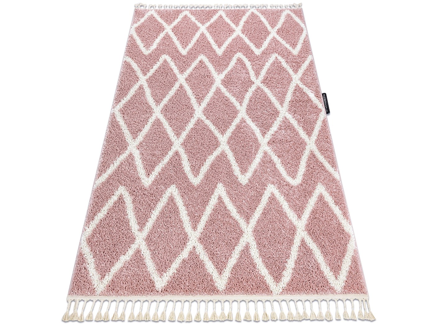 Tapis BERBER BENI rose Franges berbère marocain shaggy 200x290 cm