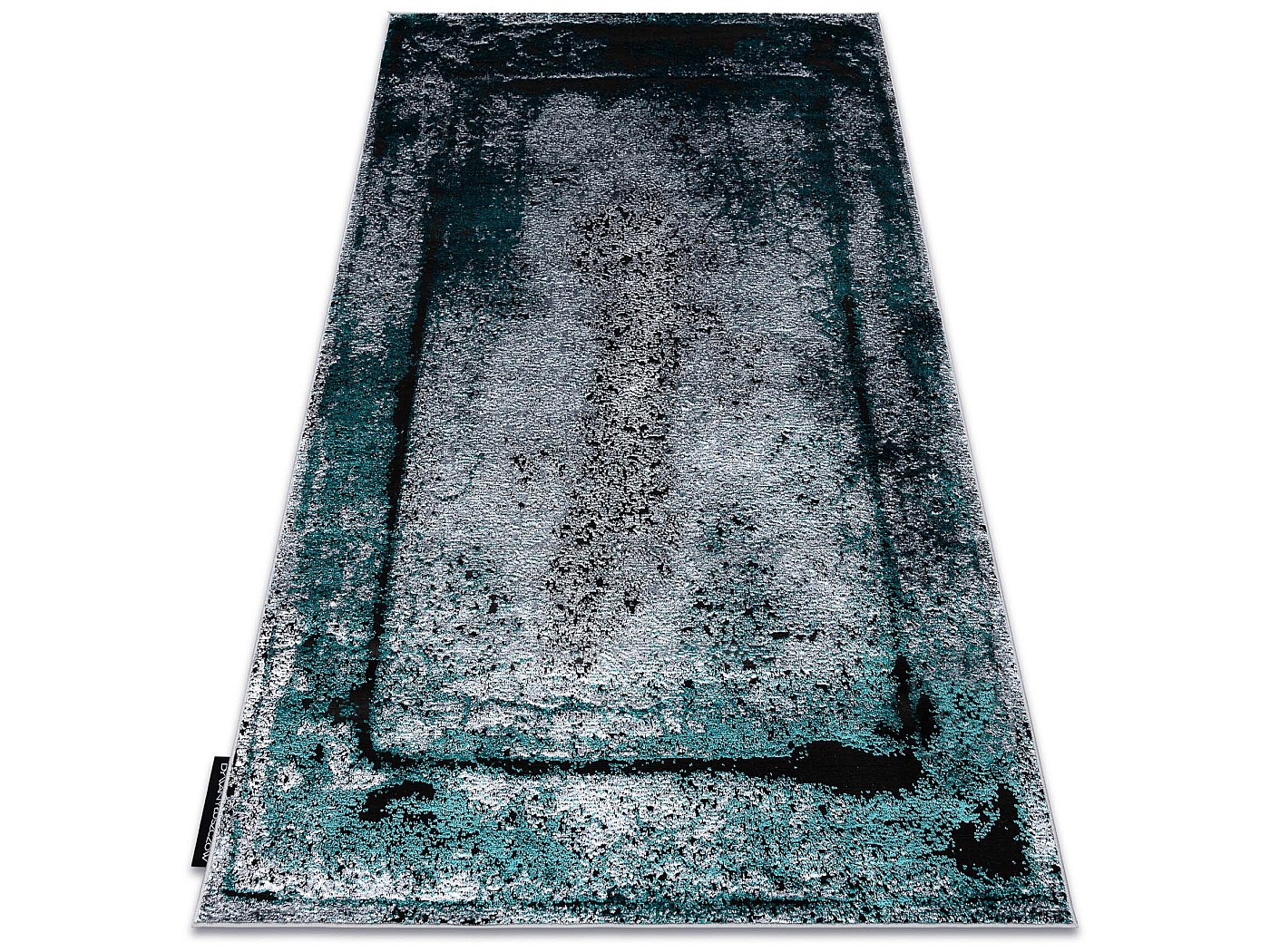Alfombra DE LUXE moderna 624 Marco - Structural gris / verde 240x340 cm