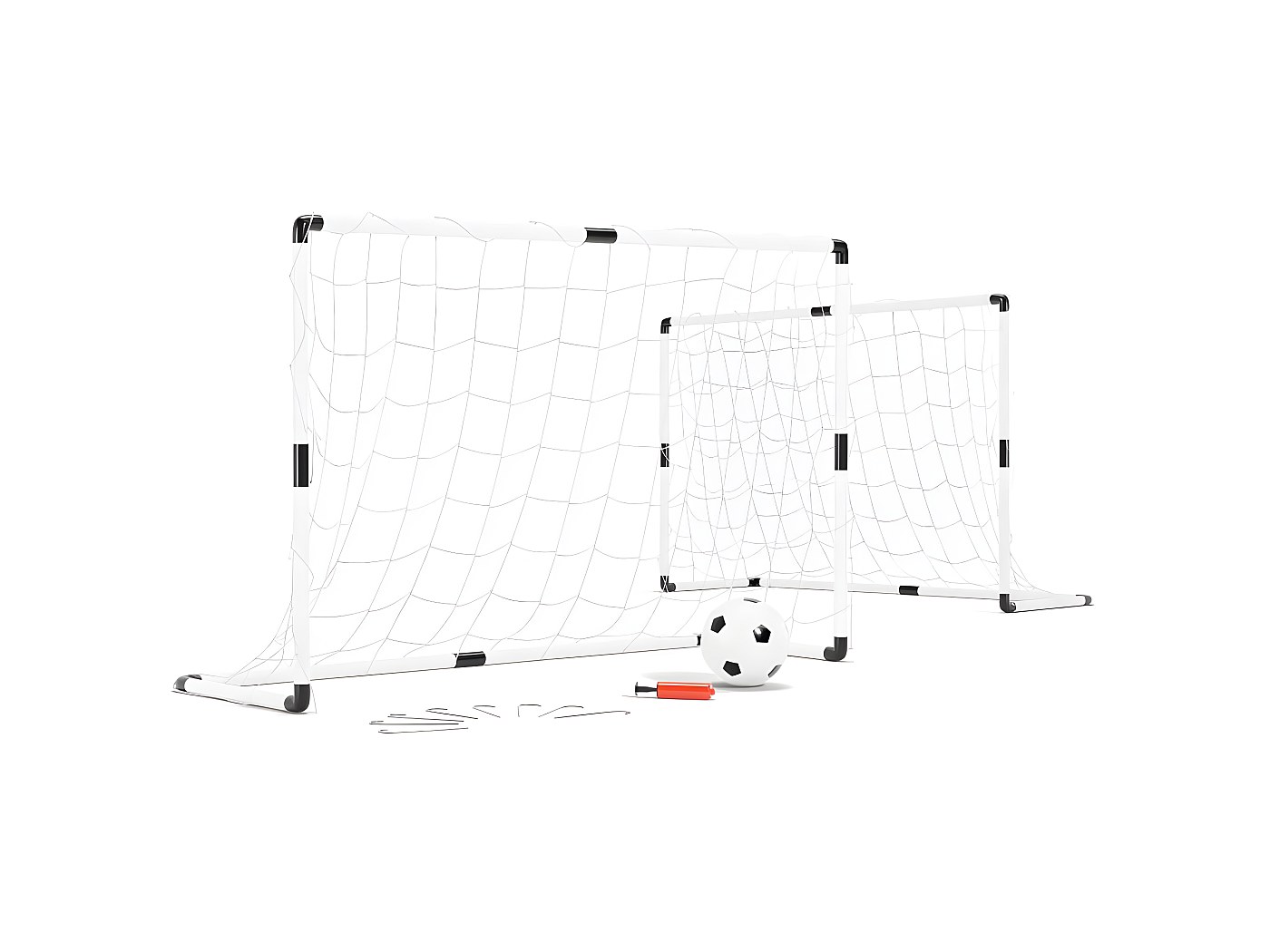2 cages de foot pour enfant 120 x 80cm, 1 ballon et pompe inclus ...