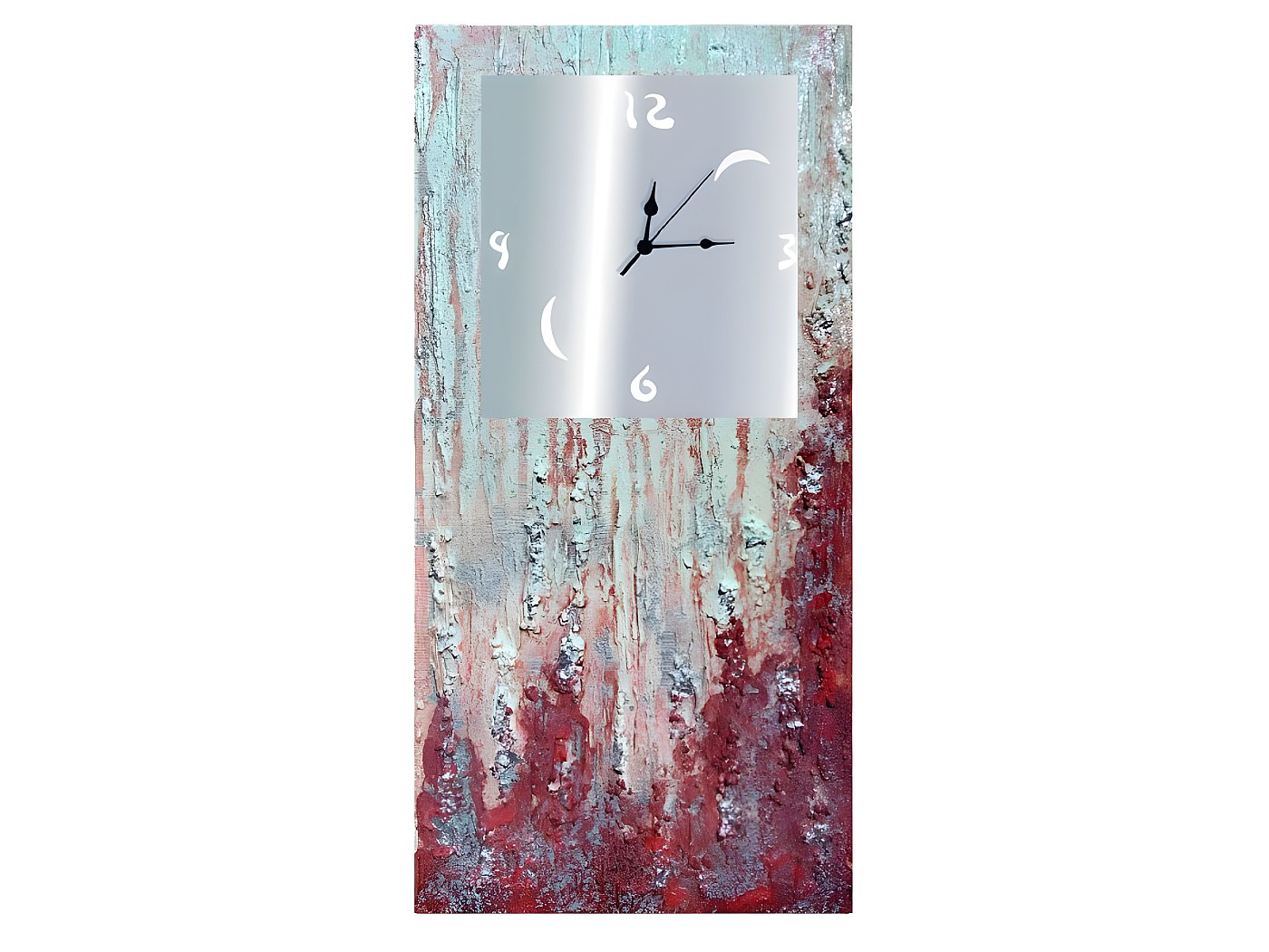 Reloj artesanal de pared Stone Marrón - Plata