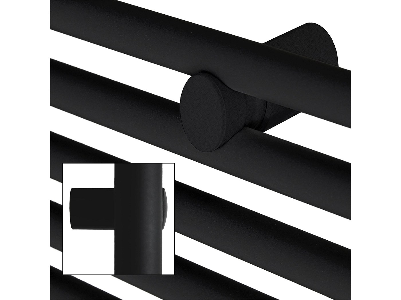 Radiador de baño conexión lateral negro 50x80cm con elemento calefactor ...