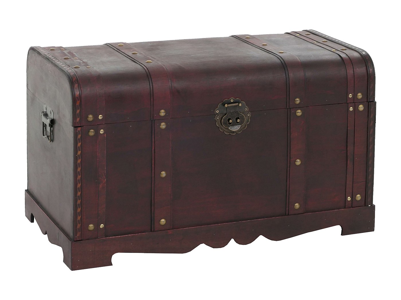 Antibes houten kist, antiek look, rond, rond