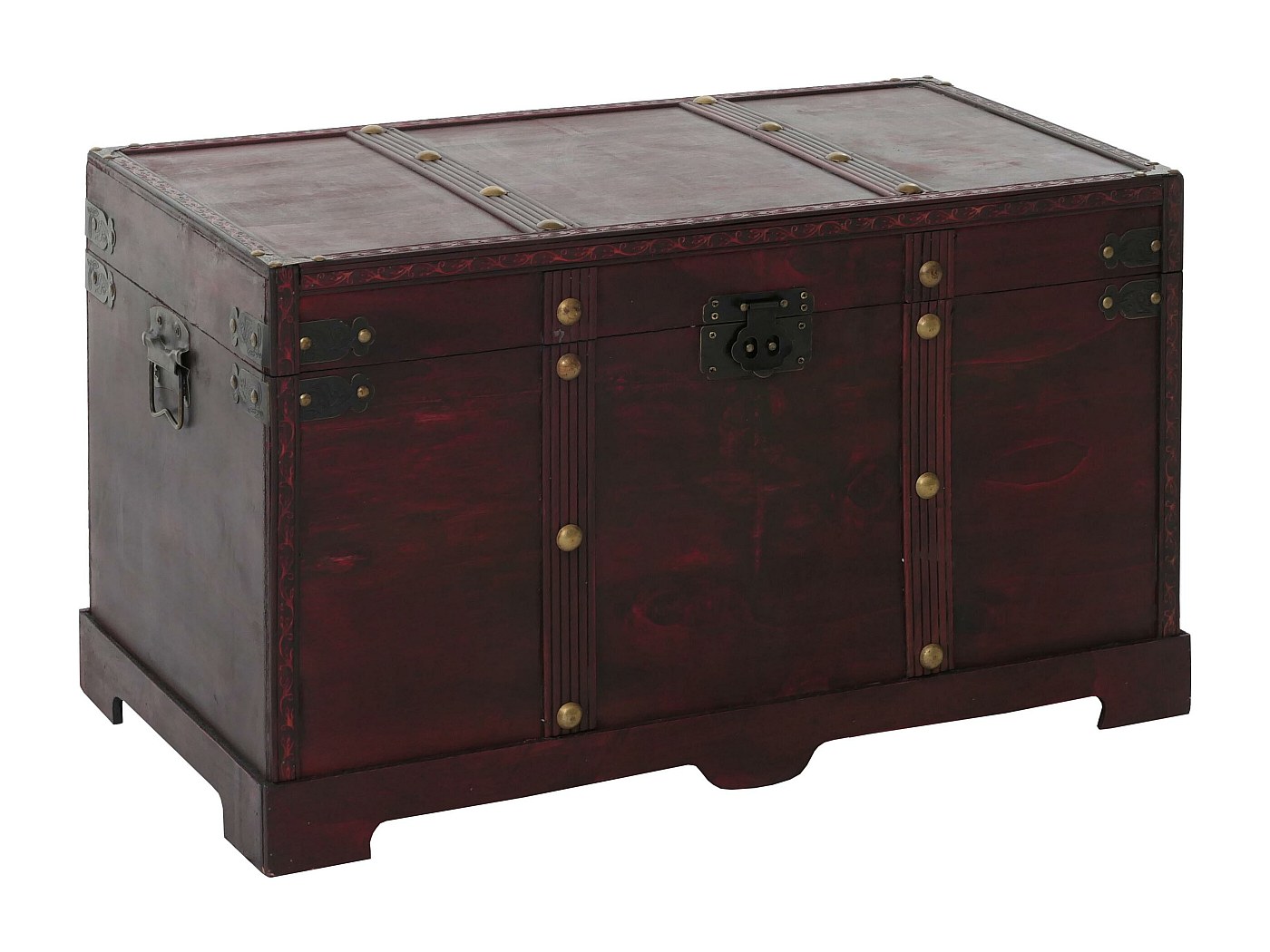 Antibes houten kist, antiek look, rond, hoekig