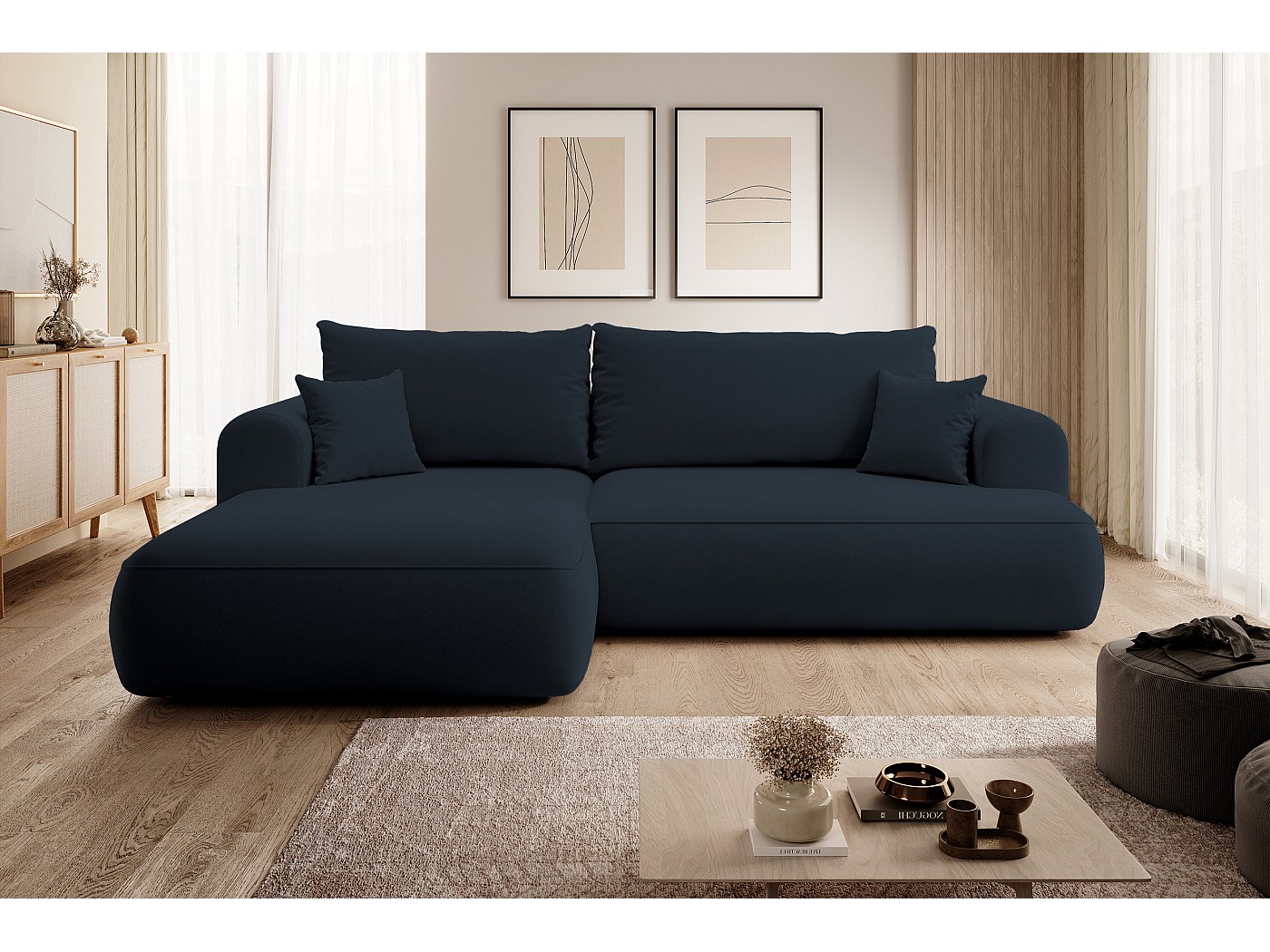 Canapé d'angle - 260 cm - avec fonction de couchage en forme de L ...