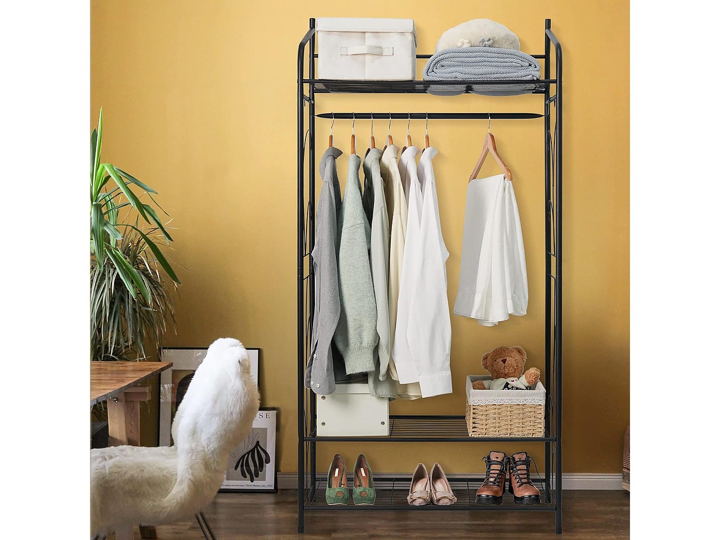 Armoire ouverte à vêtement penderie à vêtements solide porte manteau ...