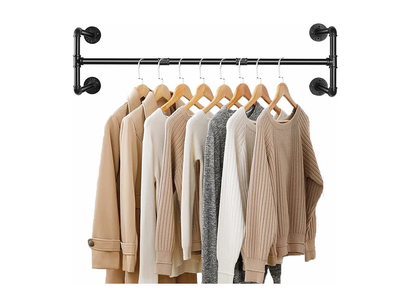 Kledingrek aan de muur, kledingrek, solide kledingrek aan de muur ...