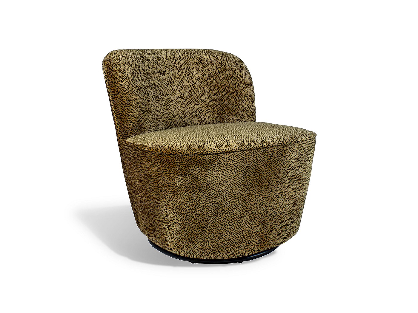 Now's Home - Fauteuil Pivotant Velours Lisse Leopard 61x70x73cm Cosy