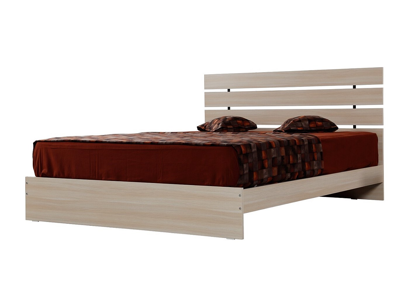 Lit adulte moderne bois chêne clair Marka - 7 tailles-Couchage 120x200 cm