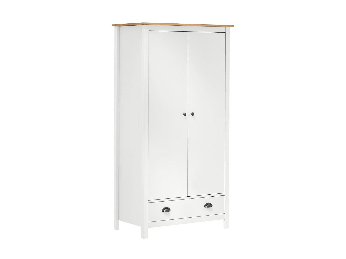 Garde-robe à 2 portes Hill Range Blanc 89x50x170 Pin solide 2