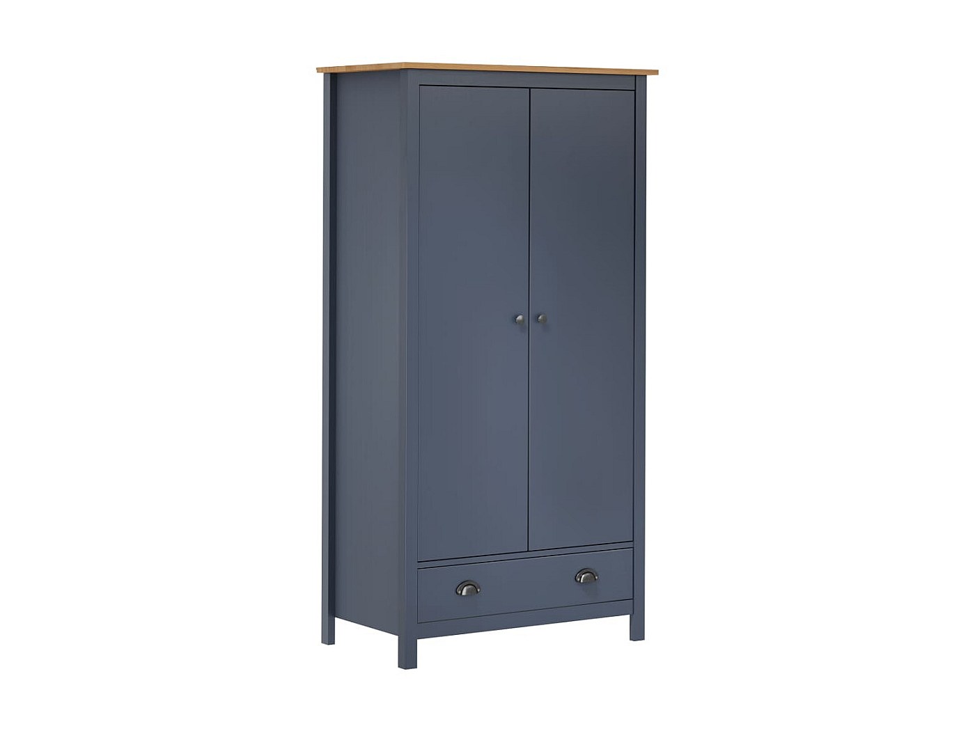 Garde-robe à 2 portes Hill Range Gris 89x50x170 Pin solide