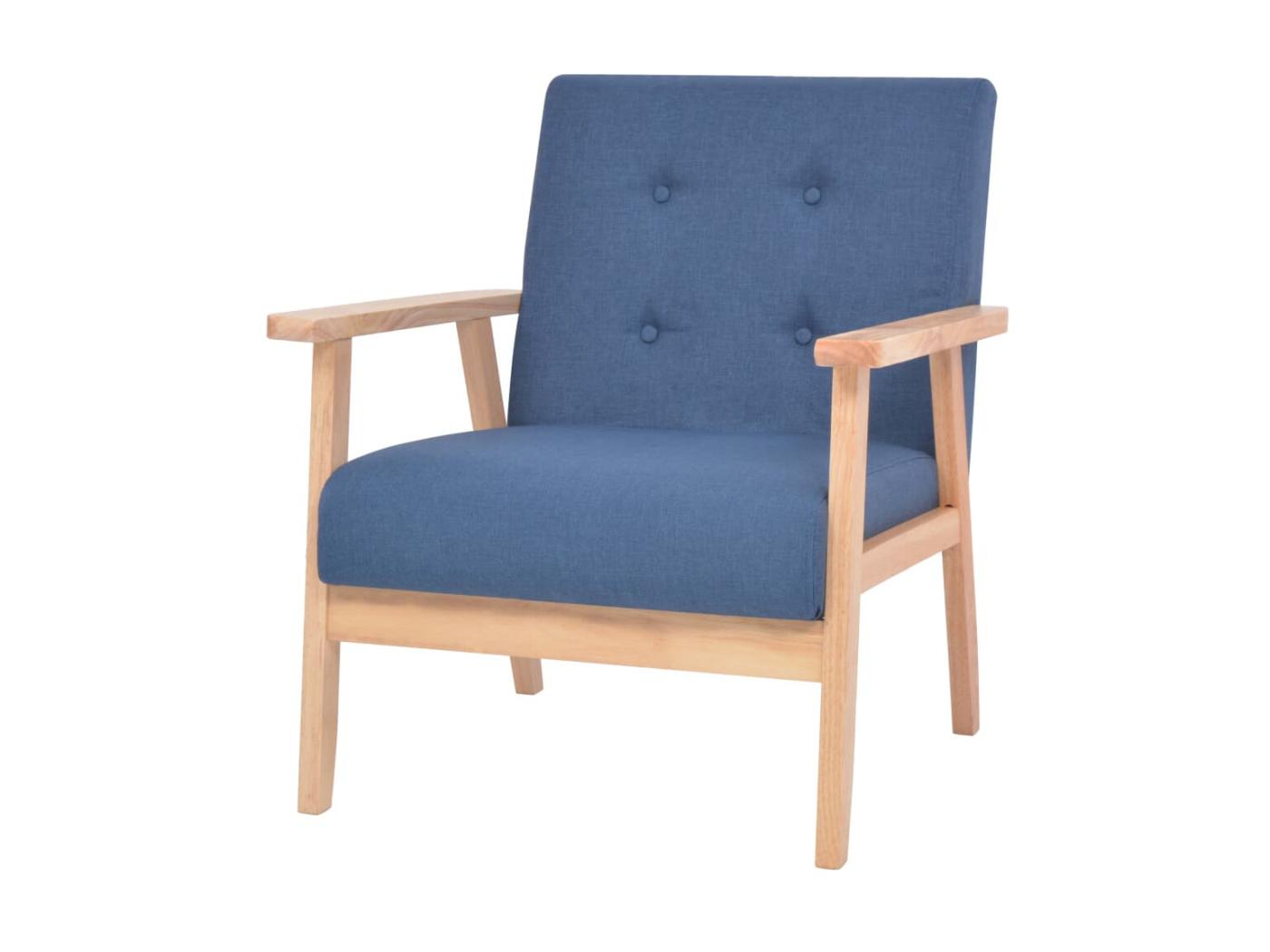 Poltrona de tecido azul Poltrona de tecido azul