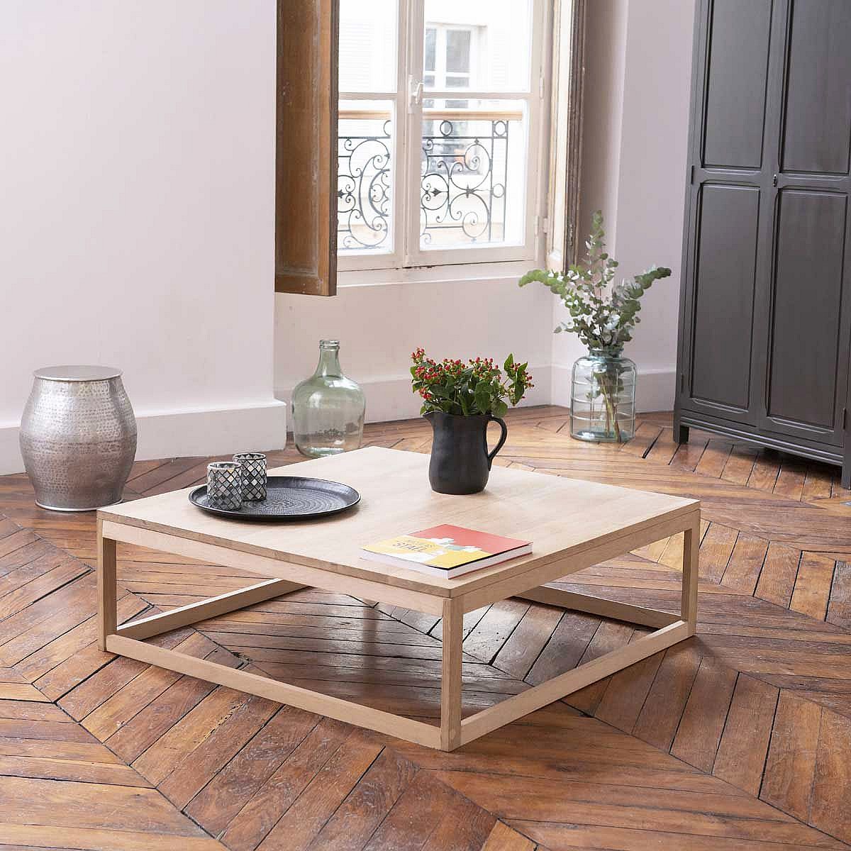 Table basse carrée en chêne Mood