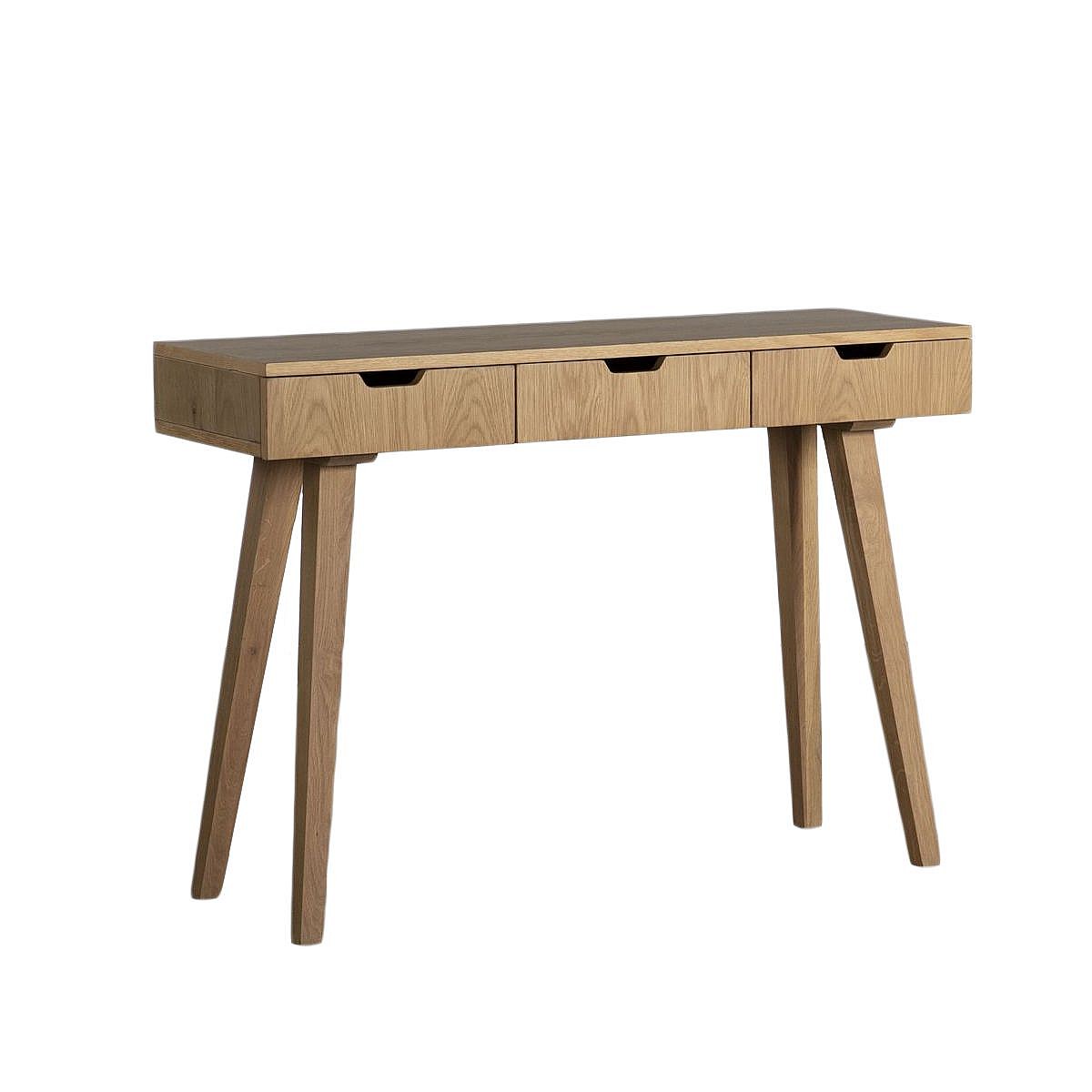 Console en plaqué chêne 3 tiroirs