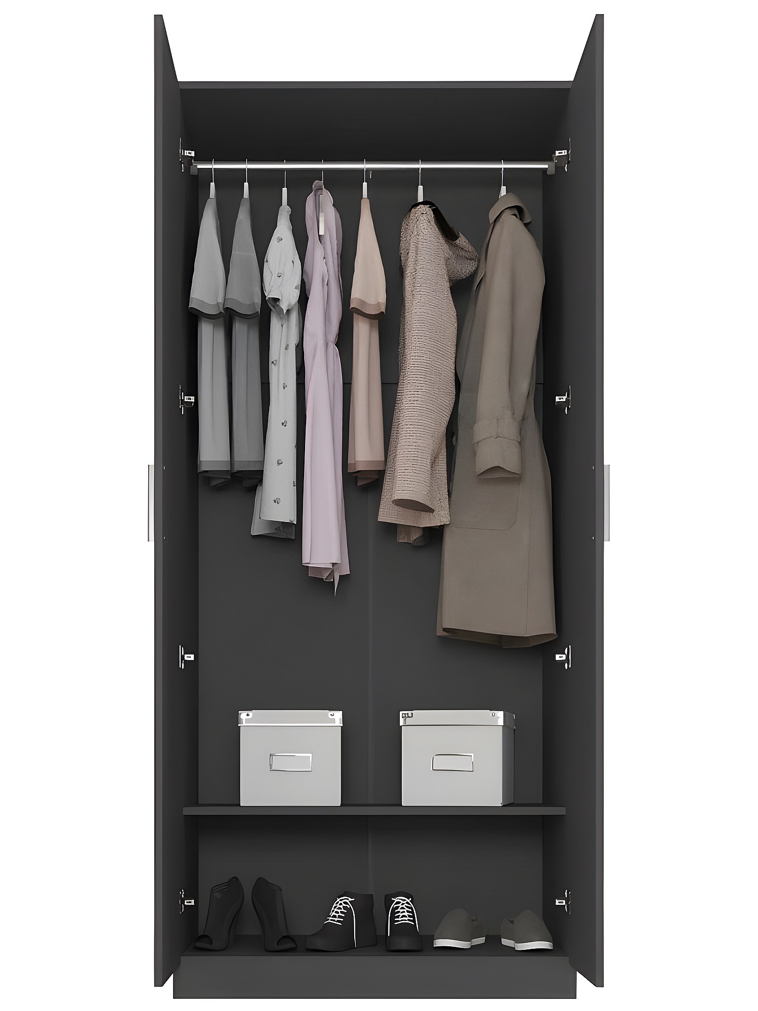 Armoire Dressing 2 Portes Grise