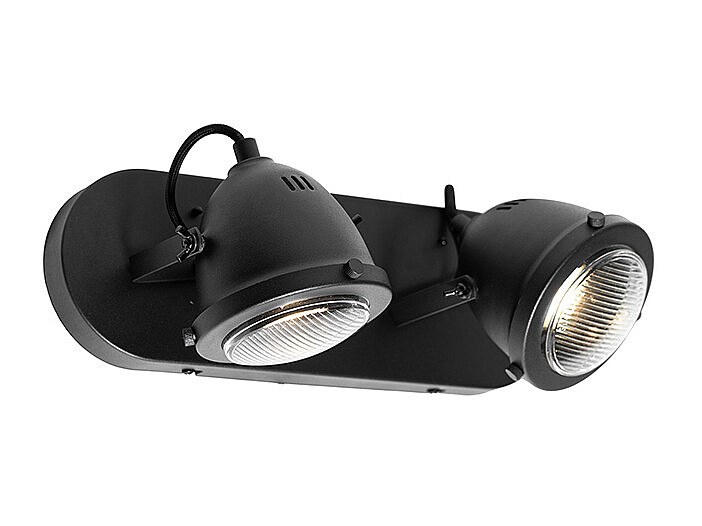 Spot industriel noir orientable 2 lumières - Emado