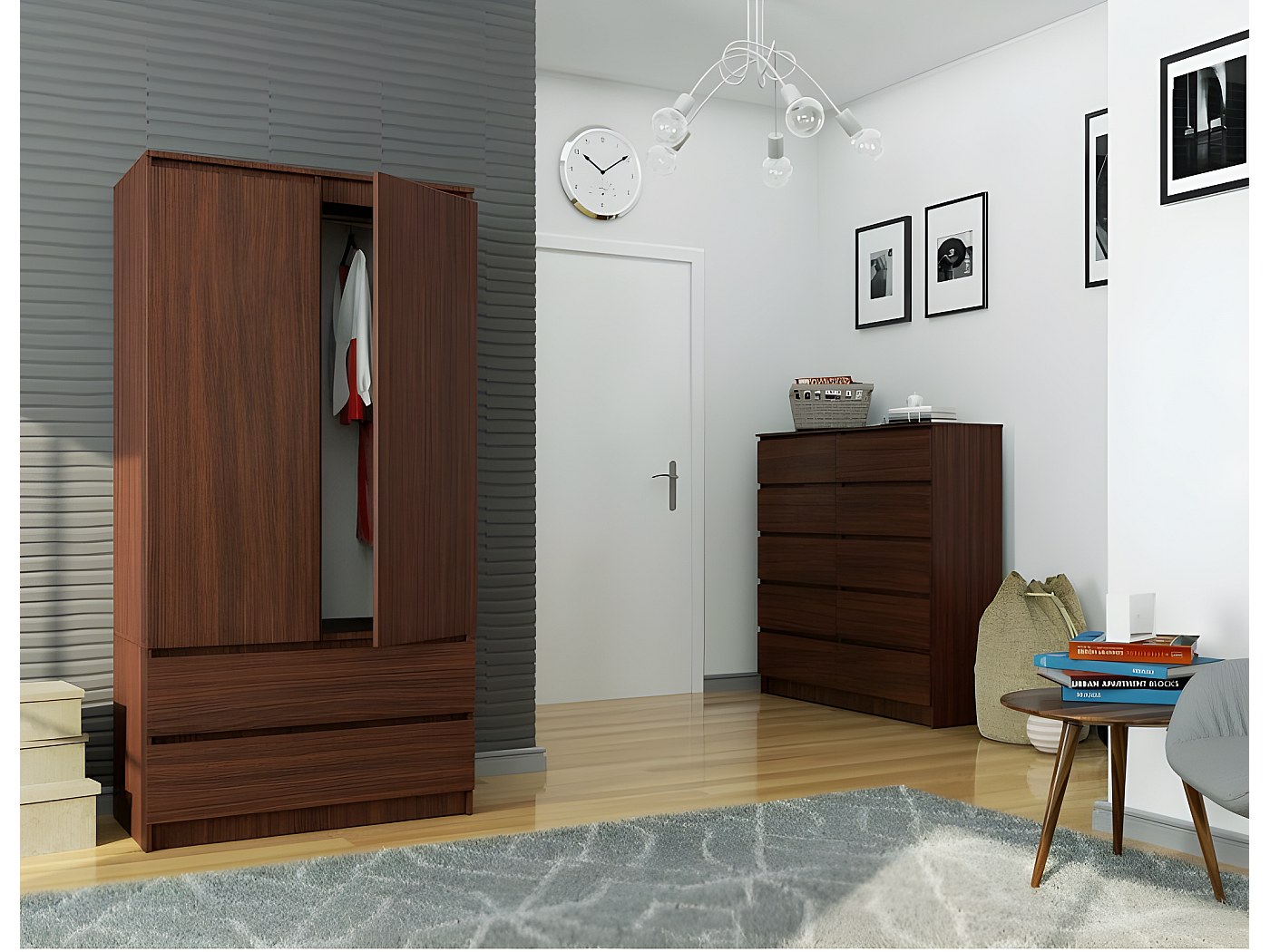 BIANCO | Armadio guardaroba moderno | 180x90x51 cm | Armadio di ...