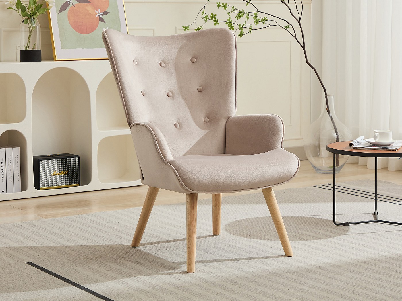 Sessel - Samt - Beige - VATELY jetzt günstig und bequem online kaufen