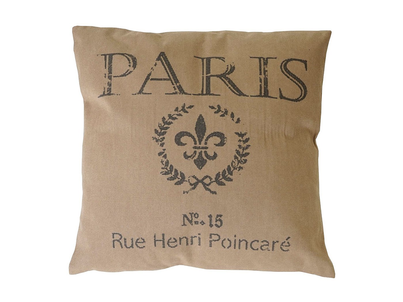 Coussin de décoration, Paris, coussin avec bourrage, marron, 45x45cm
