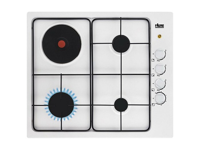 Faure Table de cuisson mixte 60cm 4 feux blanc - fgm64300w