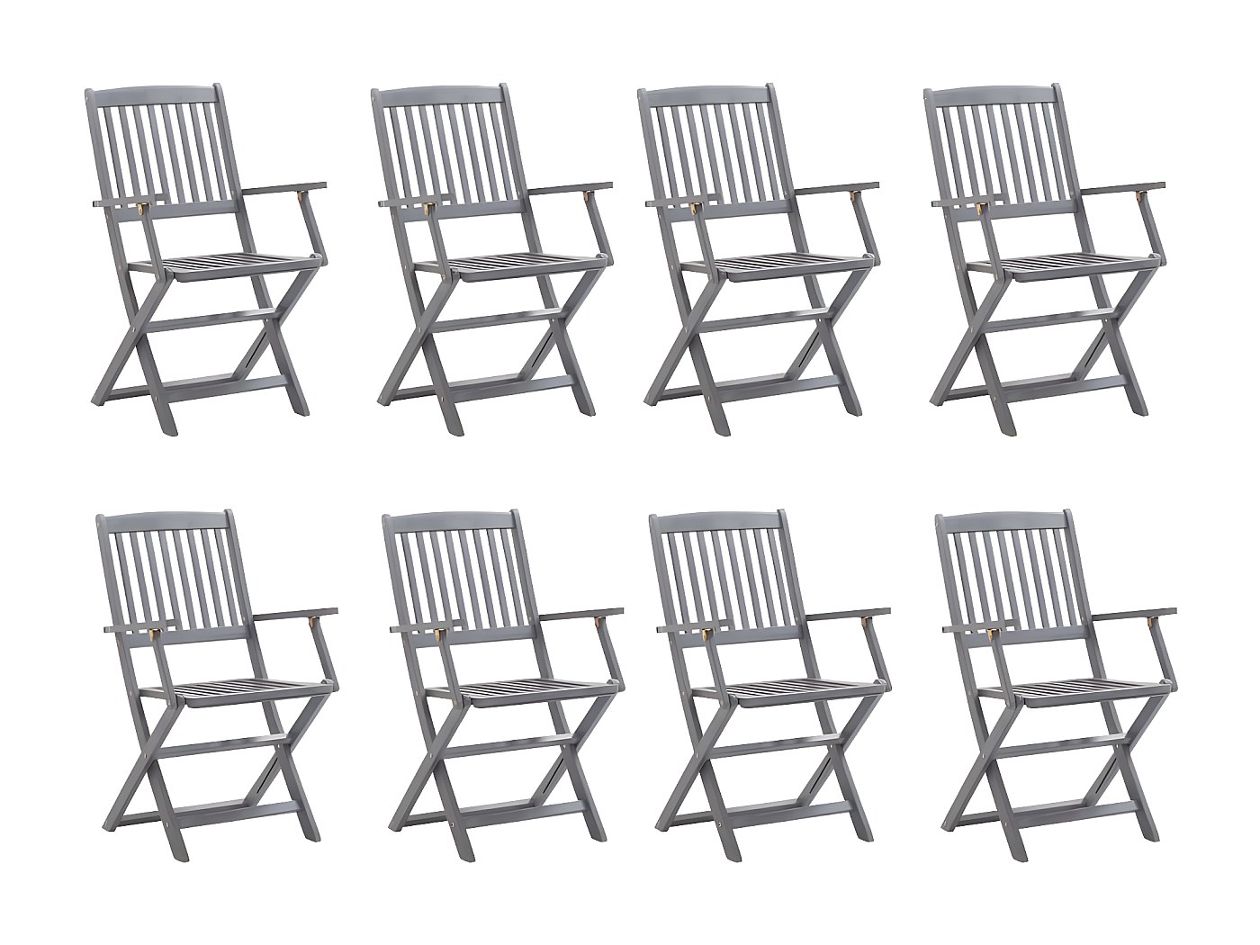 Chaises pliables d'extérieur 8 pcs Bois d'acacia solide SEF18360