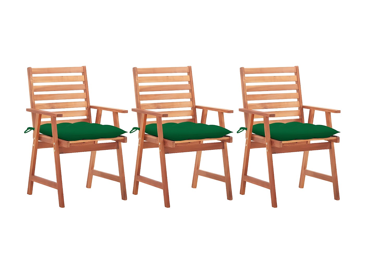 Cadeiras de jantar p/ jardim 3 pcs c/ almofadões acácia maciça PT117967