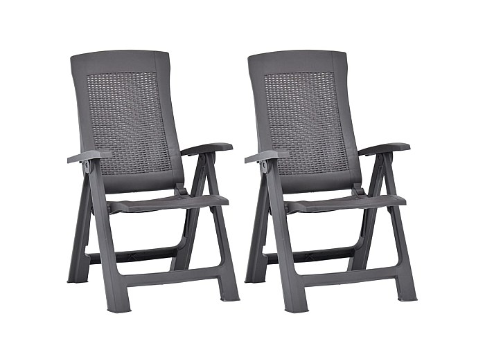 Sillas de jardín reclinables 2 unidades plástico color moca ES66030