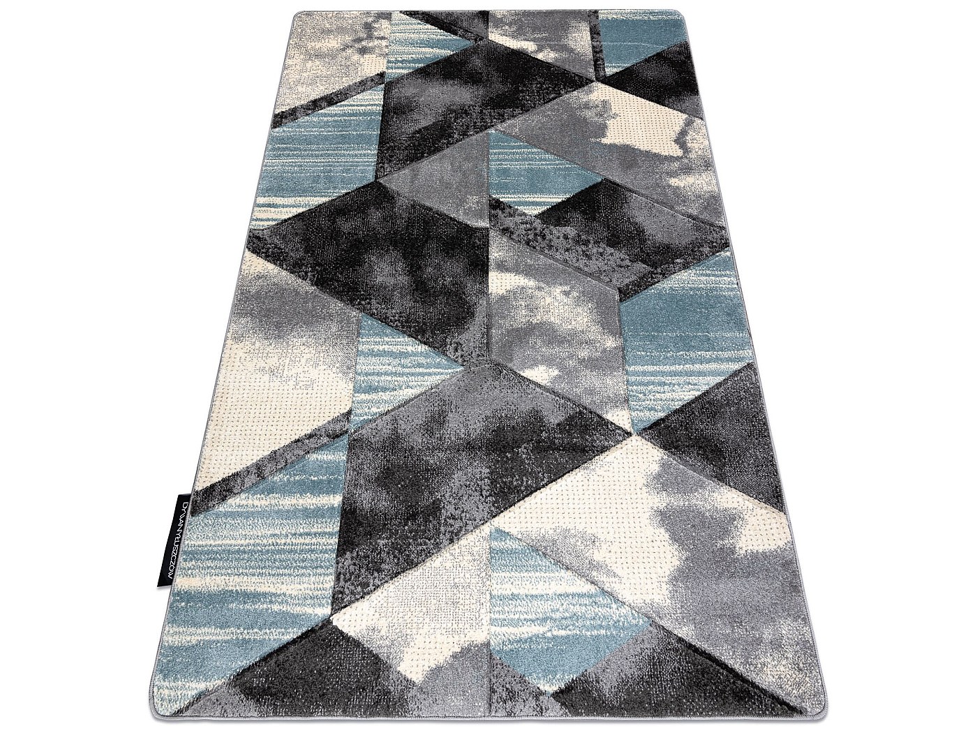 Tapis ALTER Wet Géométrique, triangle, trapèze bleu 160x220 cm