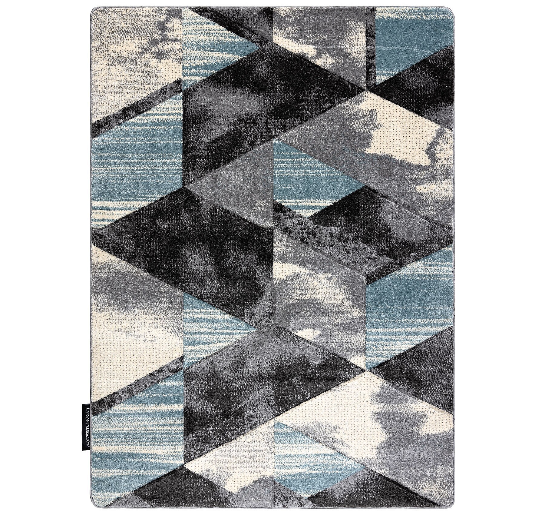 Tapis ALTER Wet Géométrique, triangle, trapèze bleu 160x220 cm