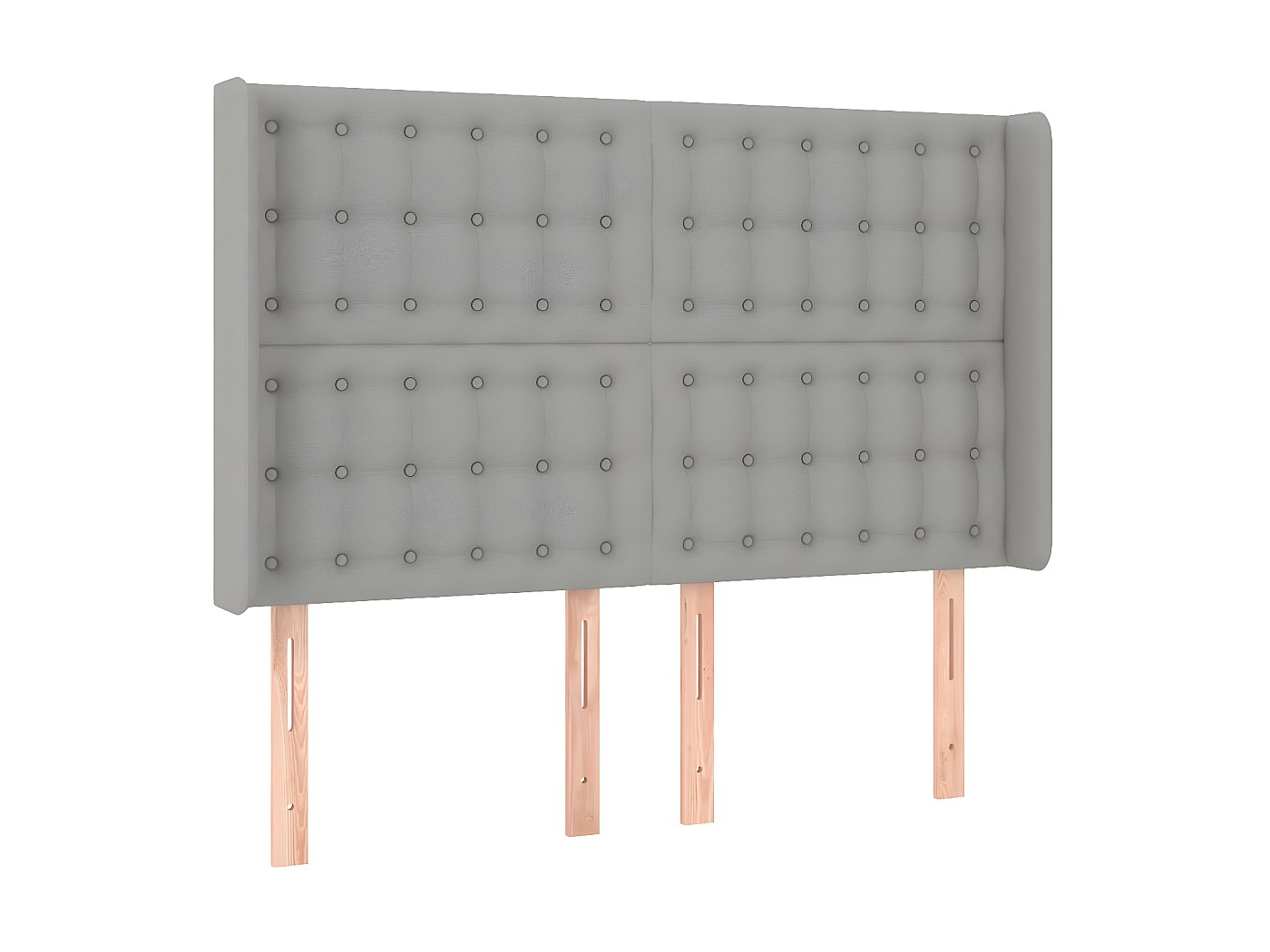 Cabeceira cama c/ abas tecido 147x16x118/128 cm cinzento-claro PT107584