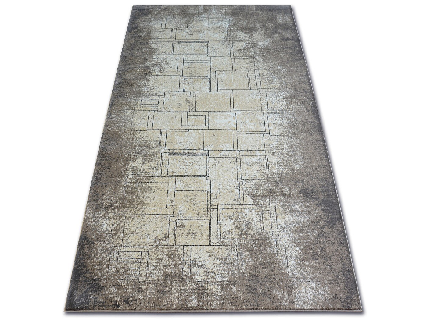 Teppich ARGENT - W2601 Quadrate Rechteck Blau / Beige 240x330 cm