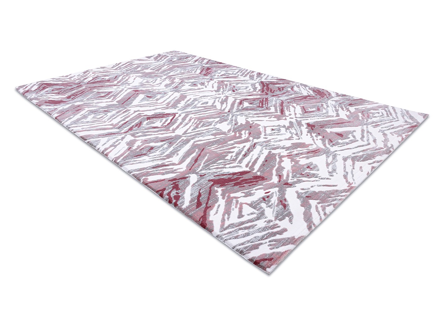 Alfombra acrílica DIZAYN 121 gris claro / rosa claro 100x300 cm