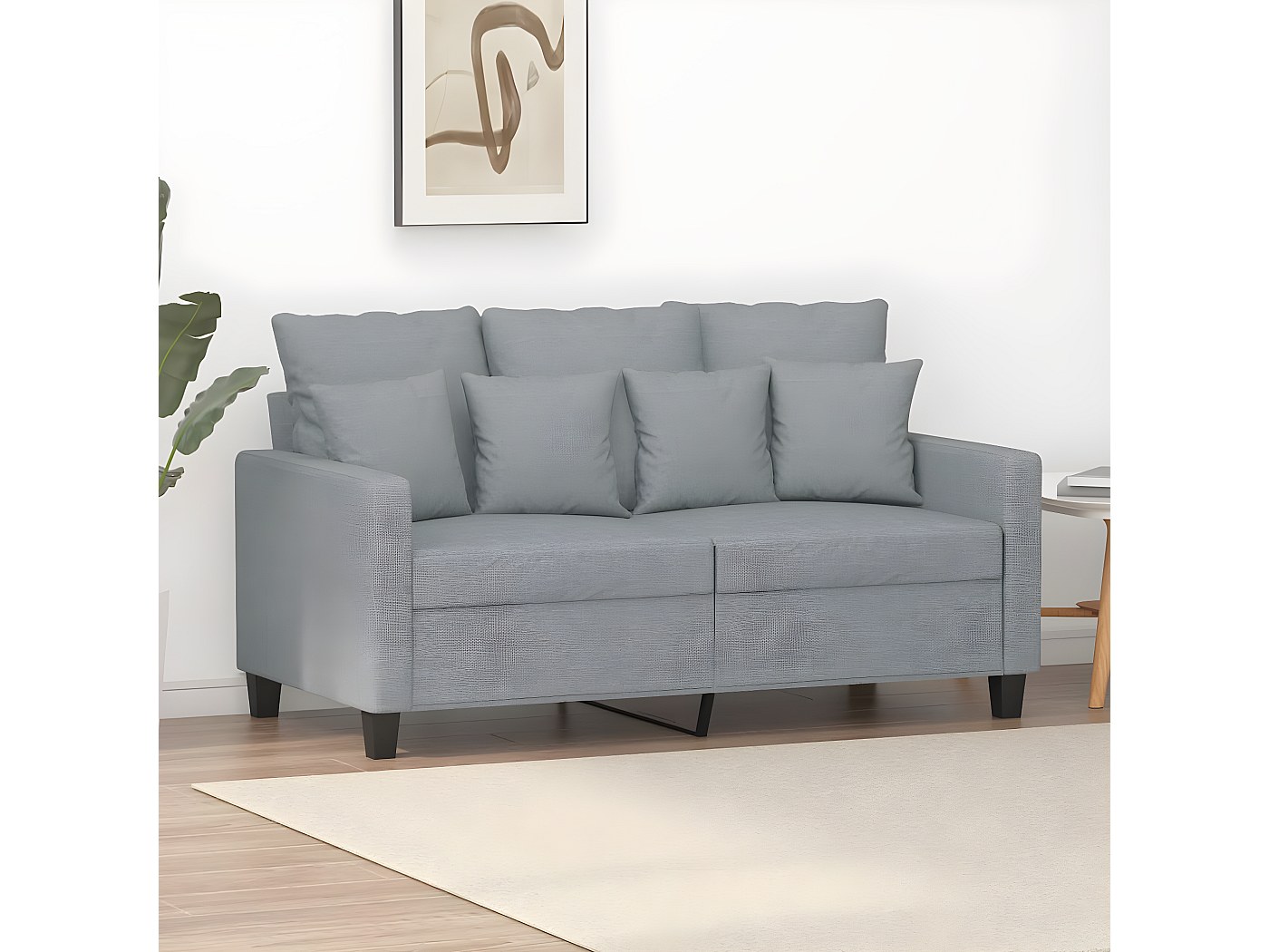 Sofá de 2 plazas de tela gris claro 120 cm PWFG61584