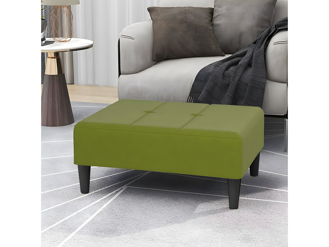 Repose-pied Vert clair 78x56x32 cm Velours LQF39217