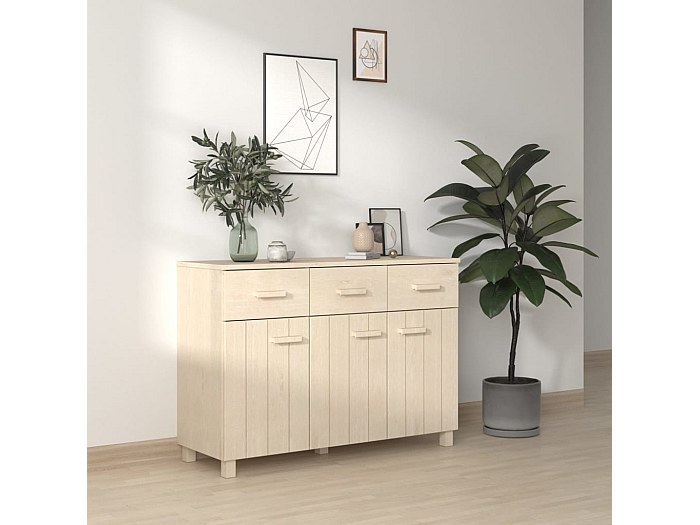 Sideboard Lowboard - HAMAR Honigbraun 113x40x80 cm Massivholz Kiefer ...