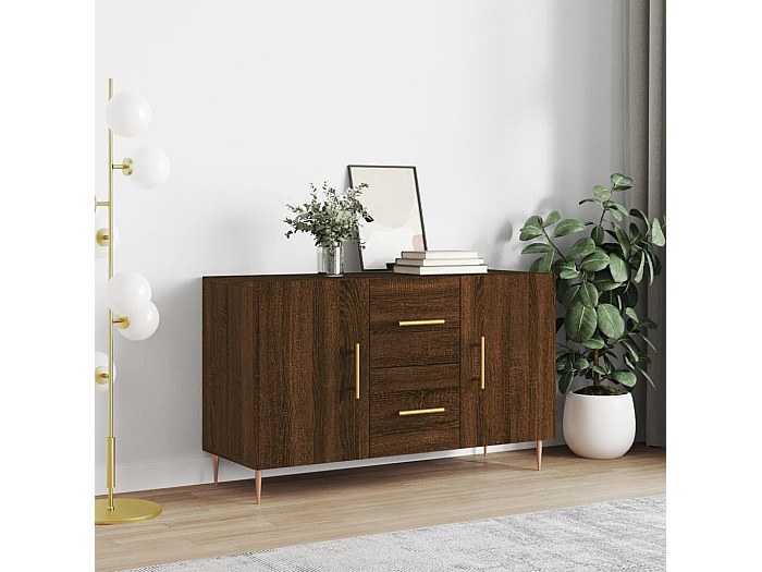 Sideboard Lowboard - Braun Eichen-Optik 100x36x60 cm Holzwerkstoff -RM56460