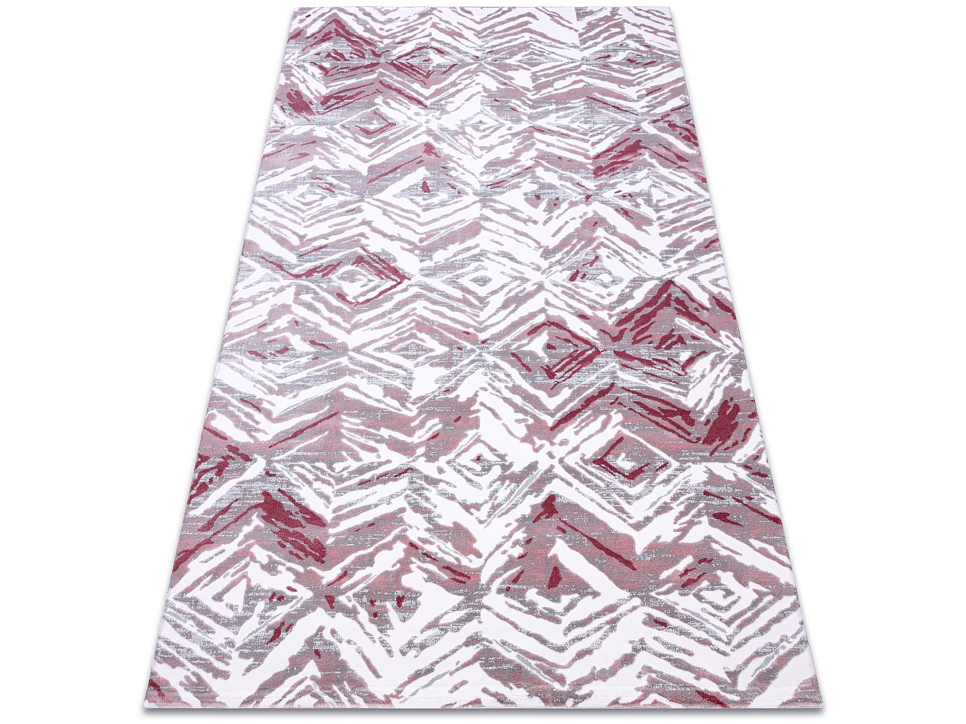Alfombra acrílica DIZAYN 121 gris claro / rosa claro 80x300 cm