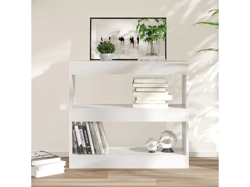 Bibliothèque-Séparateur de pièce Blanc brillant 80x30x72 cm OFR26085 ...