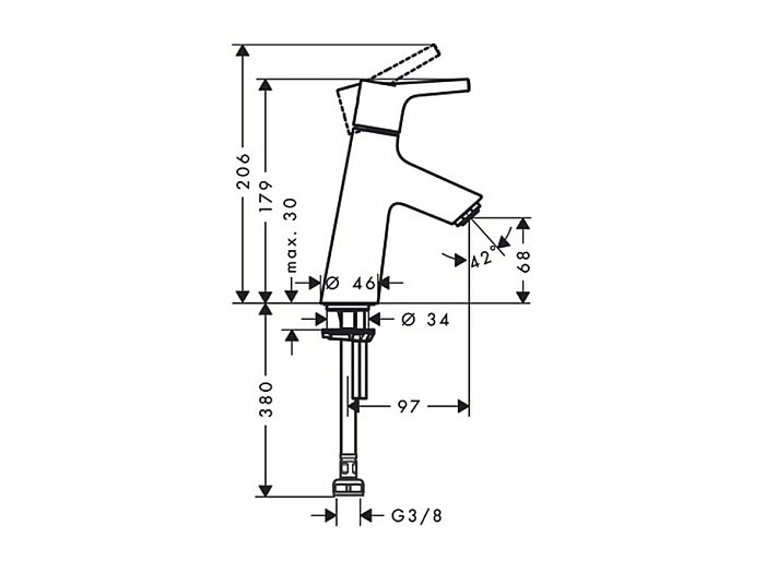 HANSGROHE Talis 80 grifo de lavabo de agua fría sin extraíble ni ...