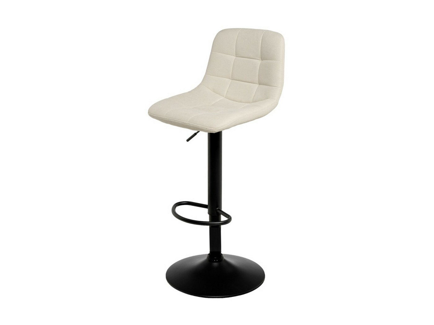 Tabouret relevable et rotatif avec assise tissu et structure métal noir ...