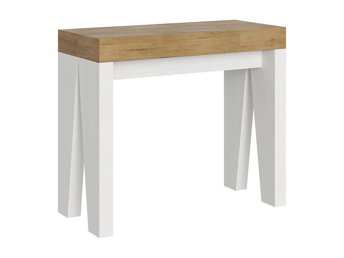 Console extensible bois clair pieds bois blanc 12 personnes 40 à 300cm ...